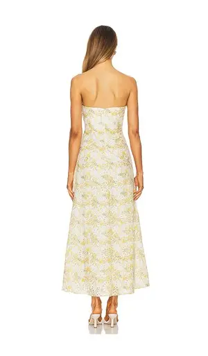 Bardot Strapless Embroidered Maxi Dress