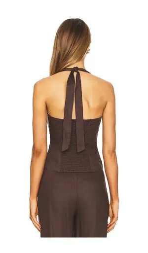 Bardot Rixton Linen Halter Top