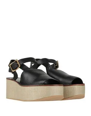 TOD'S Leather Wedge Sandals