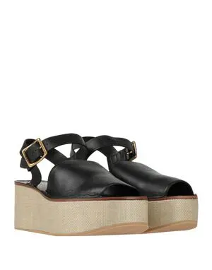 TOD'S Leather Wedge Sandals