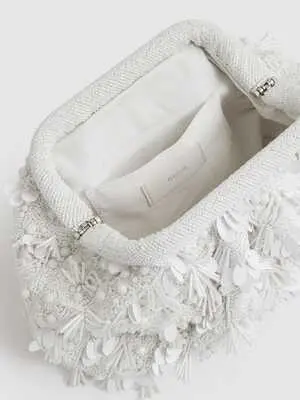 REISS Edith Embellished Clutch