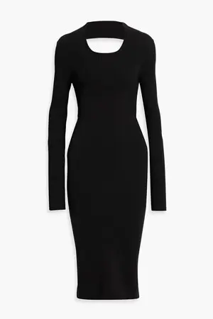 Rick Owens Column Cutout Stretch-knit Midi Dress - Black