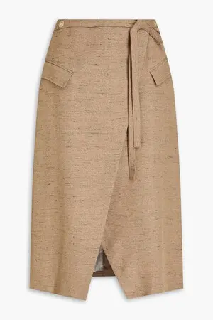 3.1 Phillip Lim Wrap-effect Tweed Midi Skirt - Neutral