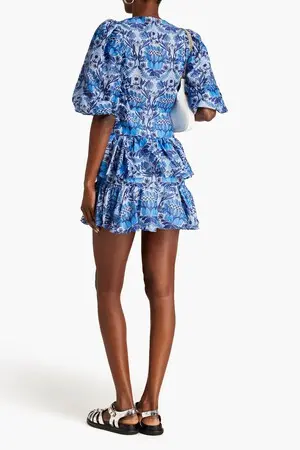 Sandro Tiered Printed Mini Dress