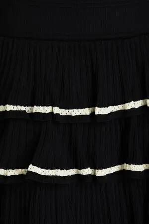 Sandro Tiered Ribbed-knit Mini Skirt