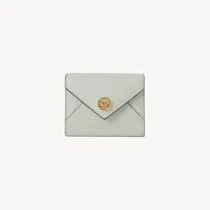 Chloé Small Envelope Tri-fold In Grained Leather Blue
