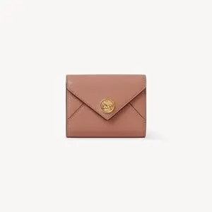 Chloé Small Envelope Tri-fold In Grained Leather Orange