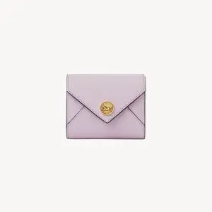 Chloé Small Envelope Tri-fold In Grained Leather Purple