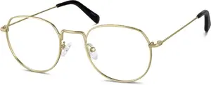 Zenni Round Eyeglasses Metal Full Rim Frame - Gold