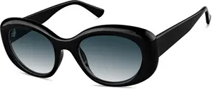 Zenni Oval Full Rim Sunglasses - Black