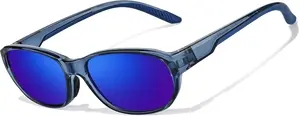 Zenni Oval Full Rim Sunglasses Blue
