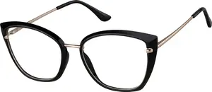 Zenni Cat-eye Full Rim Mixed Frame Glasses - Black