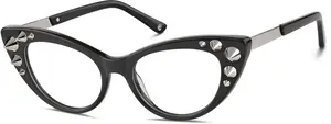 Zenni Cat-eye Full Rim Mixed Frame Glasses - Charcoal