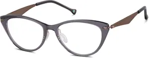 Zenni Zenni Cat-Eye Full Rim Frame Eyeglasses Dark Gray