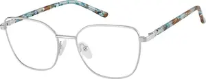Zenni Zenni Cat-Eye Full Rim Frame Eyeglasses Silver