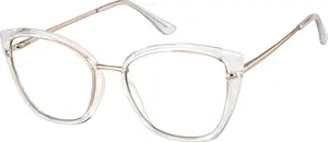 Zenni Cat-eye Full Rim Mixed Frame Glasses - Translucent