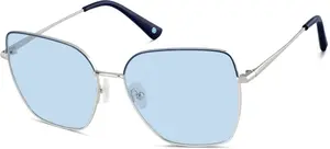 Zenni Square Stainless Steel Sunglasses - Blue
