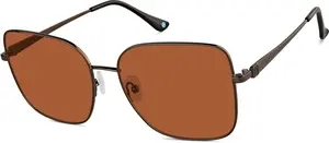 Zenni Square Stainless Steel Sunglasses - Brown