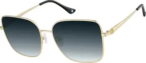 Zenni Square Stainless Steel Sunglasses Gold