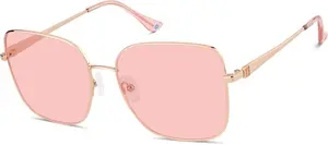 Zenni Square Stainless Steel Sunglasses - Rose Gold