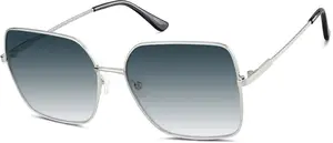 Zenni Square Stainless Steel Sunglasses Silver