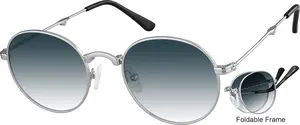 Zenni Round Full Rim Sunglasses - Steel