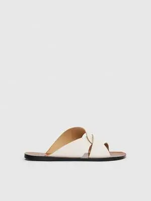 ATP ATELIER Allai And Leather Flat Sandals