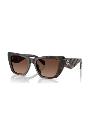 Tory Burch Tortoiseshell Cat Eye Sunglasses - Brown