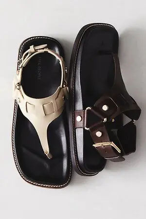 Free People Suri Square Toe Sandals - Bitter Chocolate