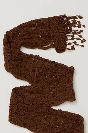 Free People Cora Cutwork Wrap Belt - Coffee Bean