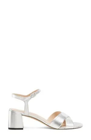 STUART WEITZMAN Dayna Ankle Strap Sandal - Silver/silver