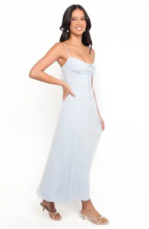 PETAL & PUP Nadina Lace Up Back Midi Dress