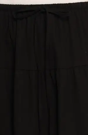PETAL & PUP Archy Tiered Maxi Skirt - Black