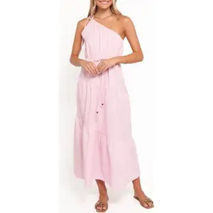 Women's One-Shoulder Linen Maxi Dresses