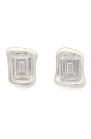 Kate Spade New York Molten Glass Stud Earrings - Clear/ Silver