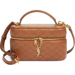 Saint Laurent Mini Gaby Quilted Leather Vanity Case - Fox