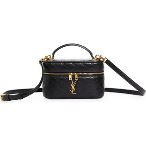 Saint Laurent Saint Laurent Mini Gaby Quilted Leather Vanity Case Noir