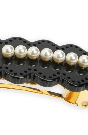 Alexandre De Paris Faux Pearl Embellished Barrette