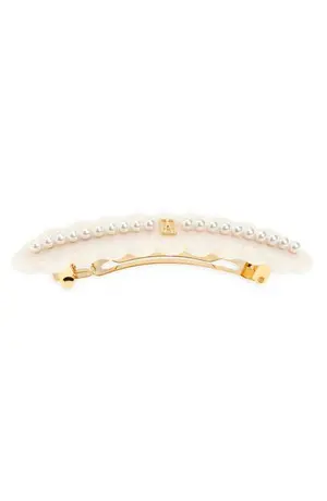 Alexandre De Paris Faux Pearl Embellished Barrette - Ivory