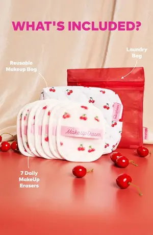 THE ORIGINAL MAKEUP ERASER 7-day Crush Makeup Eraser Set With Makeup Bag - Cherry