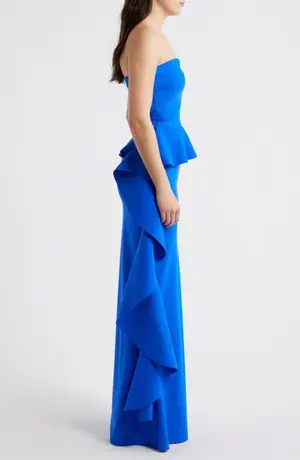 Chiara Boni La Petite Robe Eliska Strapless Gown - Blue Klein