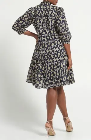 ESTELLE Sea Lily Tiered Cotton Dress