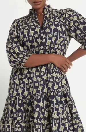 ESTELLE Sea Lily Tiered Cotton Dress