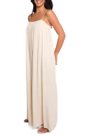 PETAL & PUP Abegail Wide Leg Jumpsuit - Cream