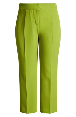 KASPER Flat Front Slim Pants - Kiwi