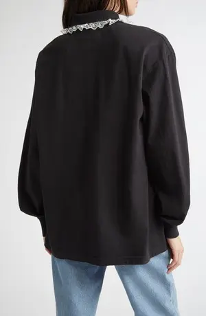 TANNER FLETCHER Gender Inclusive Lace Trim Polo