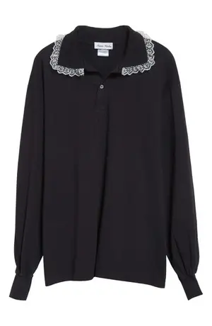 TANNER FLETCHER Gender Inclusive Lace Trim Polo
