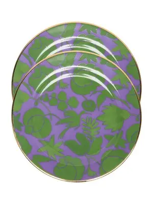 La DoubleJ Dessert Plates Set Of 2 - Wildbird Lilla/verde Lilac