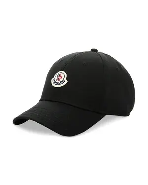 Moncler Logo Patch Baseball Cap - Black