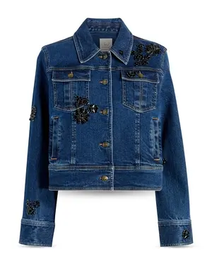 Cinq À Sept Embellished Riviera Denim Jacket
